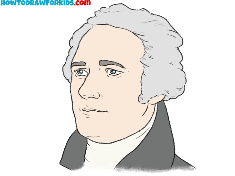 How to Draw Alexander Hamilton - Easy Drawing Tutorial For Kids