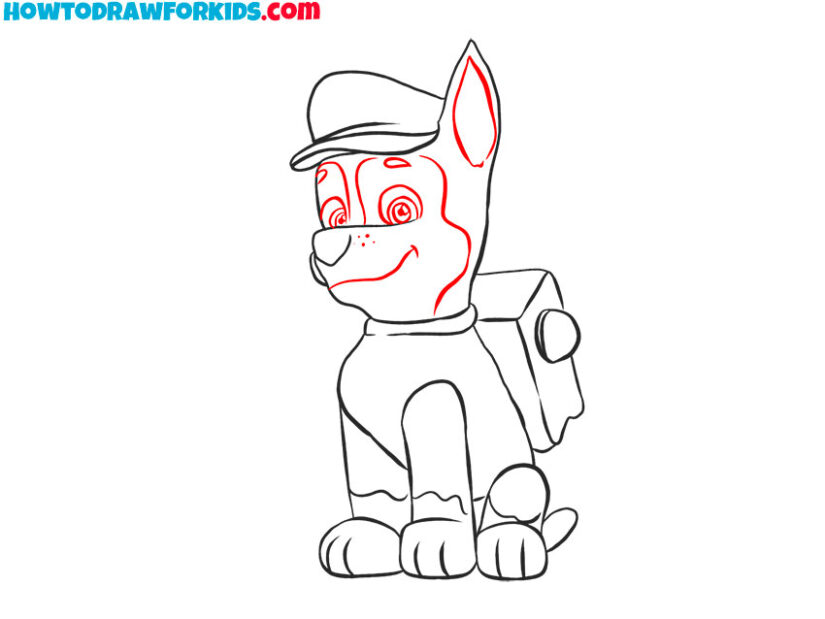 How to Draw Chase from Paw Patrol - Easy Tutorial For Kids