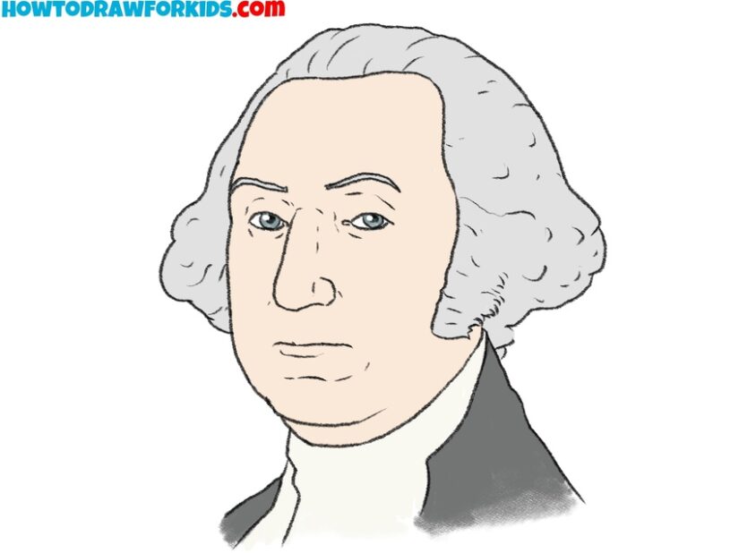 How to Draw George Washington - Easy Drawing Tutorial For Kids