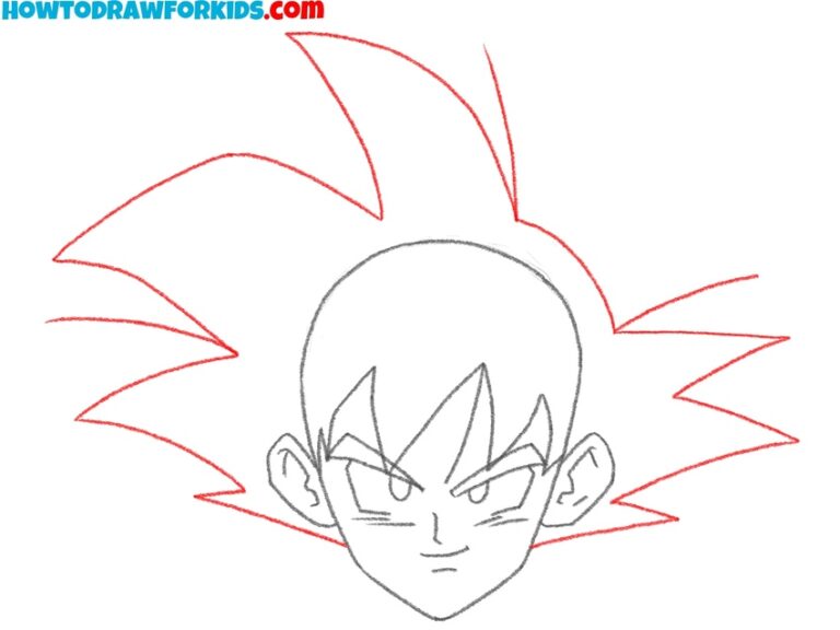 How to Draw Goku Face - Easy Drawing Tutorial For Kids