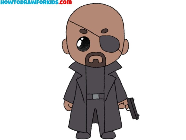 How to Draw Nick Fury - Easy Drawing Tutorial For Kids