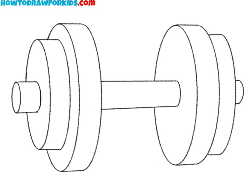 How to Draw a Dumbbell - Easy Tutorial For Kids
