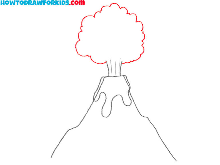 How to Draw a Volcano - Easy Drawing Tutorial For Kids