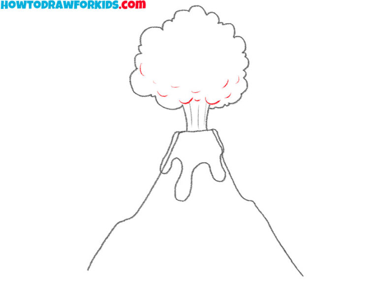 How to Draw a Volcano - Easy Drawing Tutorial For Kids