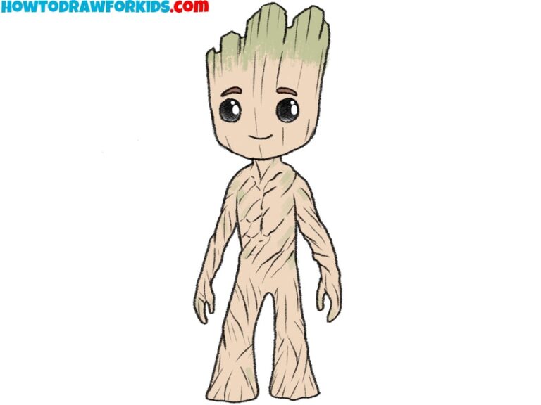 How to Draw Groot - Easy Drawing Tutorial For Kids