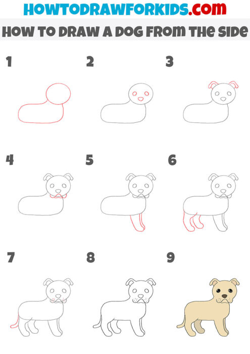 How to Draw a Standing Dog - Easy Drawing Tutorial For Kids