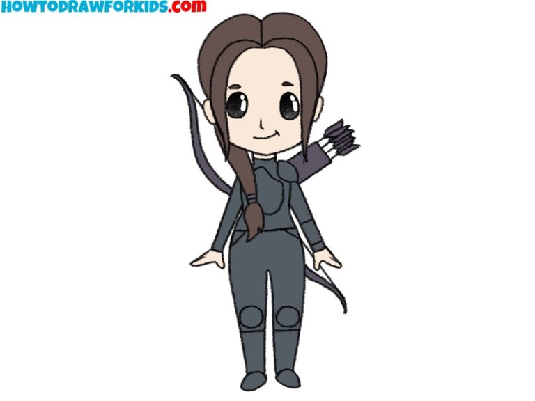 How to Draw Katniss Everdeen - Easy Drawing Tutorial For Kids