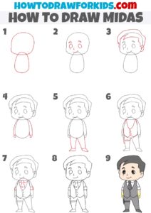 How to Draw Midas - Easy Drawing Tutorial For Kids