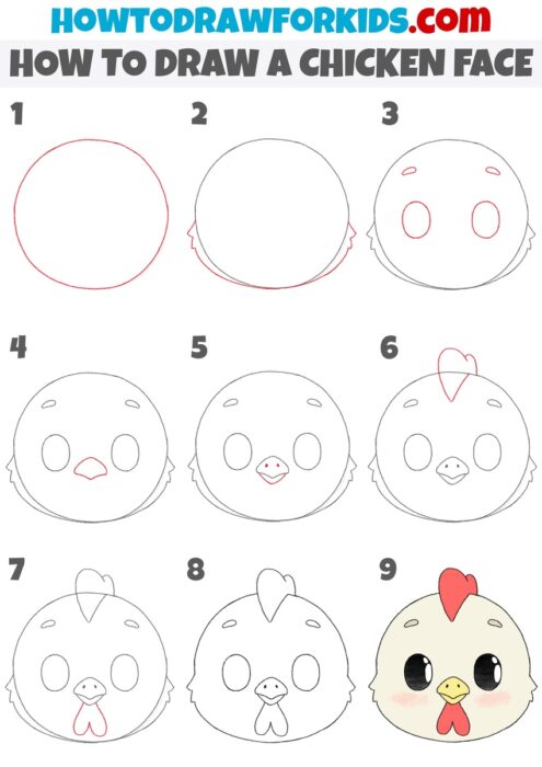How to Draw a Chicken Face - Easy Tutorial