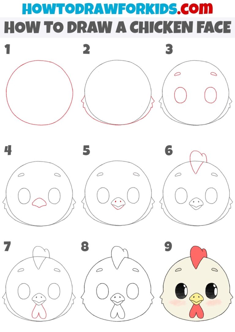 How to Draw a Chicken Face - Easy Tutorial