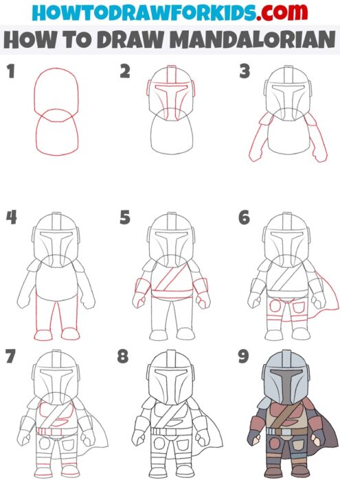 How to Draw the Mandalorian - Easy Drawing Tutorial For Kids