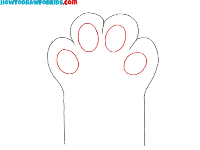 How to Draw a Cat Paw - Easy Drawing Tutorial For Kids