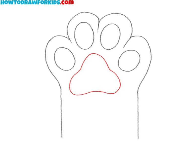 How to Draw a Cat Paw - Easy Drawing Tutorial For Kids