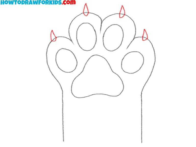 How to Draw a Cat Paw - Easy Drawing Tutorial For Kids