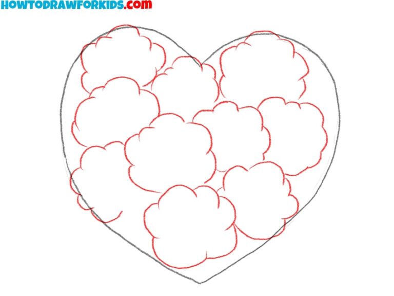 How to Draw a Rose Heart - Easy Drawing Tutorial For Kids