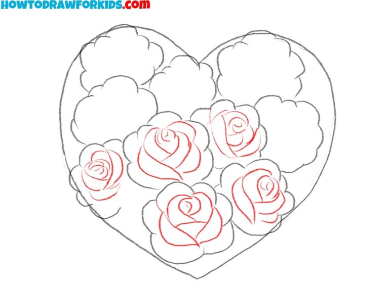 How to Draw a Rose Heart - Easy Drawing Tutorial For Kids