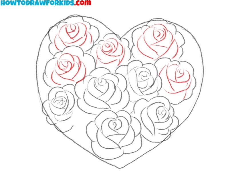 How to Draw a Rose Heart - Easy Drawing Tutorial For Kids