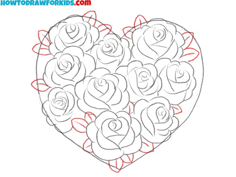 How to Draw a Rose Heart - Easy Drawing Tutorial For Kids