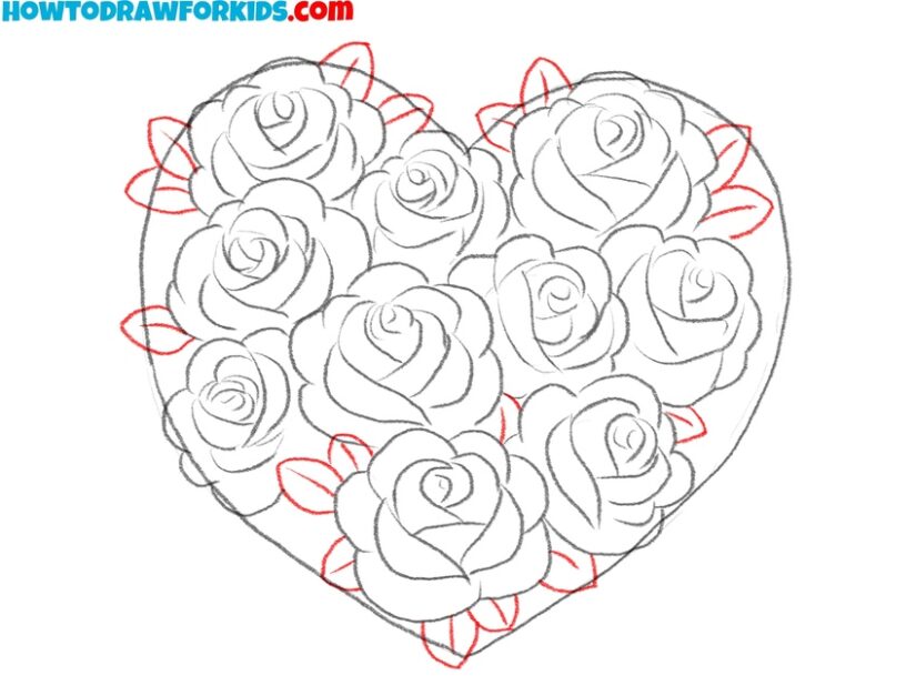 How to Draw a Rose Heart - Easy Drawing Tutorial For Kids