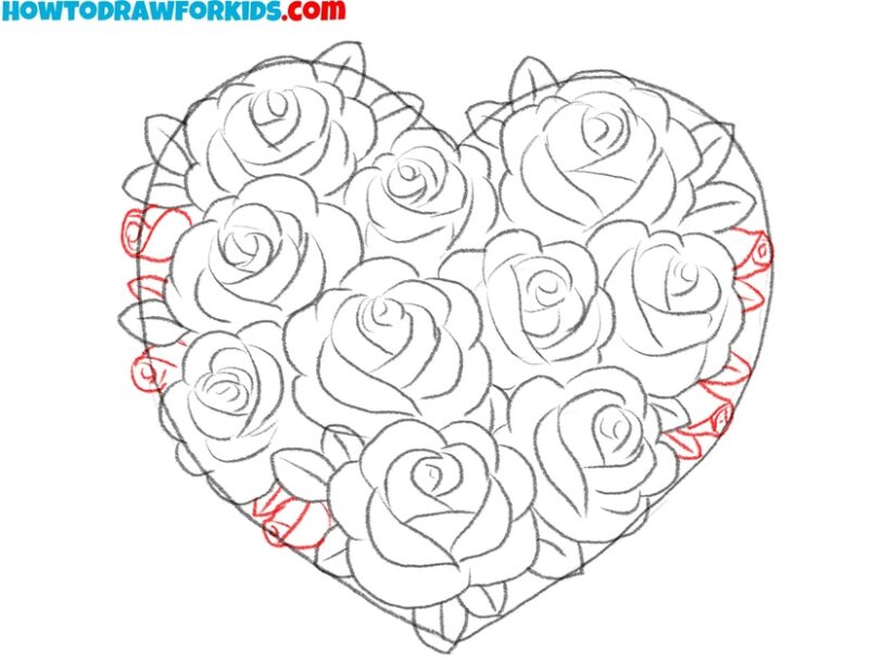 How to Draw a Rose Heart - Easy Drawing Tutorial For Kids