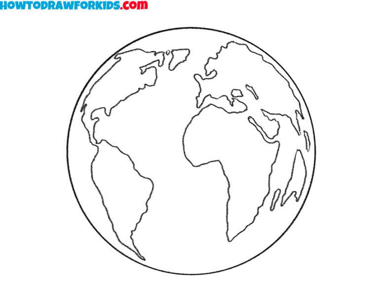 How to Draw Earth - Easy Drawing Tutorial For Kids