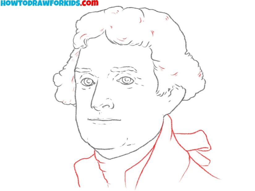 How to Draw Thomas Jefferson - Easy Drawing Tutorial For Kids