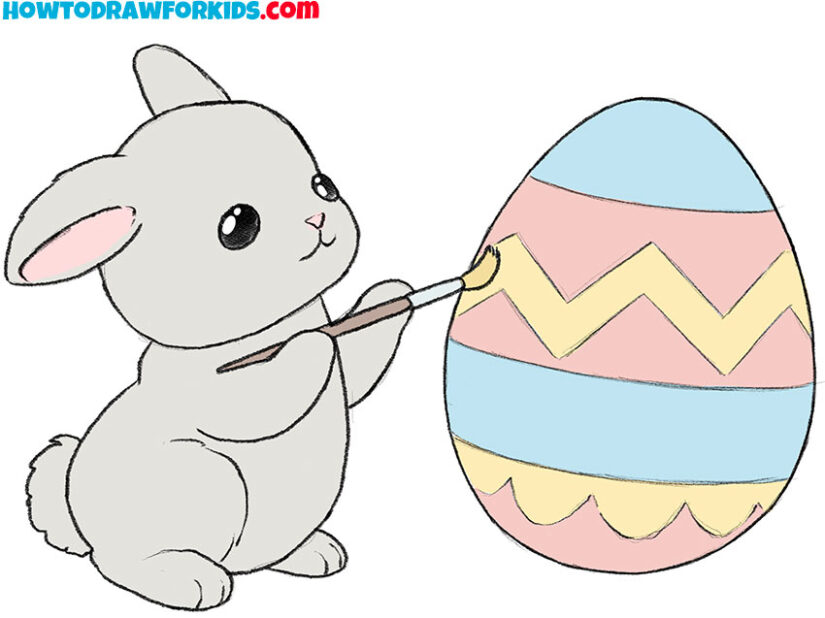 How to Draw the Easter Bunny - Easy Drawing Tutorial For Kids