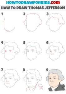 How to Draw Thomas Jefferson - Easy Drawing Tutorial For Kids