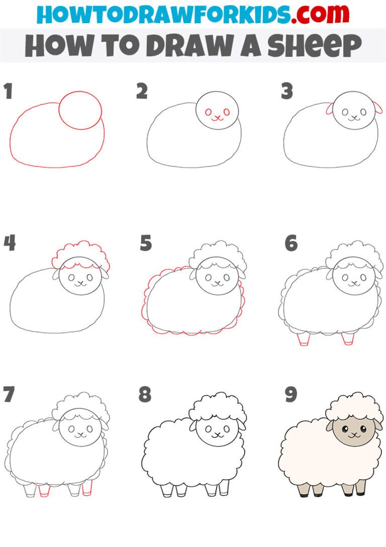 How to Draw a Sheep - Easy Drawing Tutorial For Kids