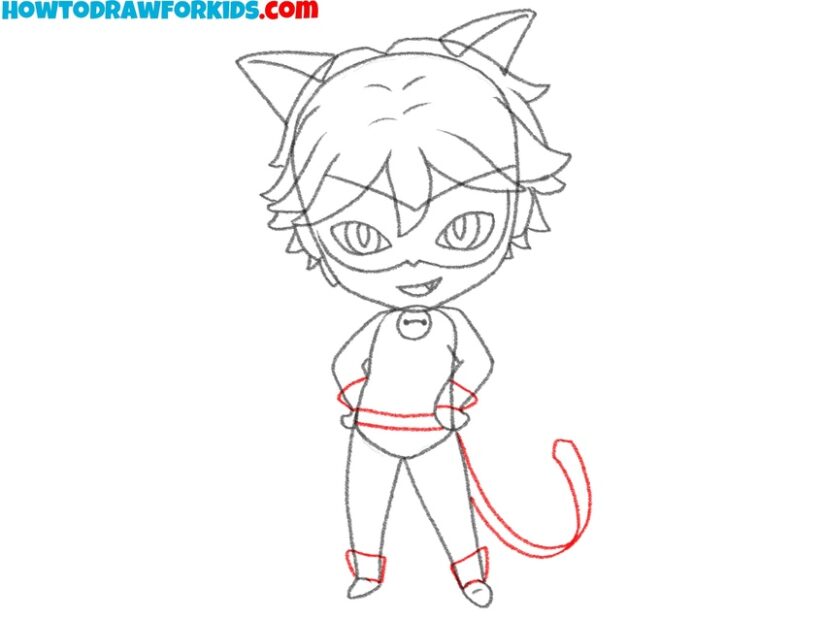 How to Draw Cat Noir - Easy Drawing Tutorial For Kids
