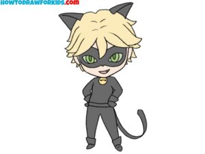 How to Draw Cat Noir - Easy Drawing Tutorial For Kids