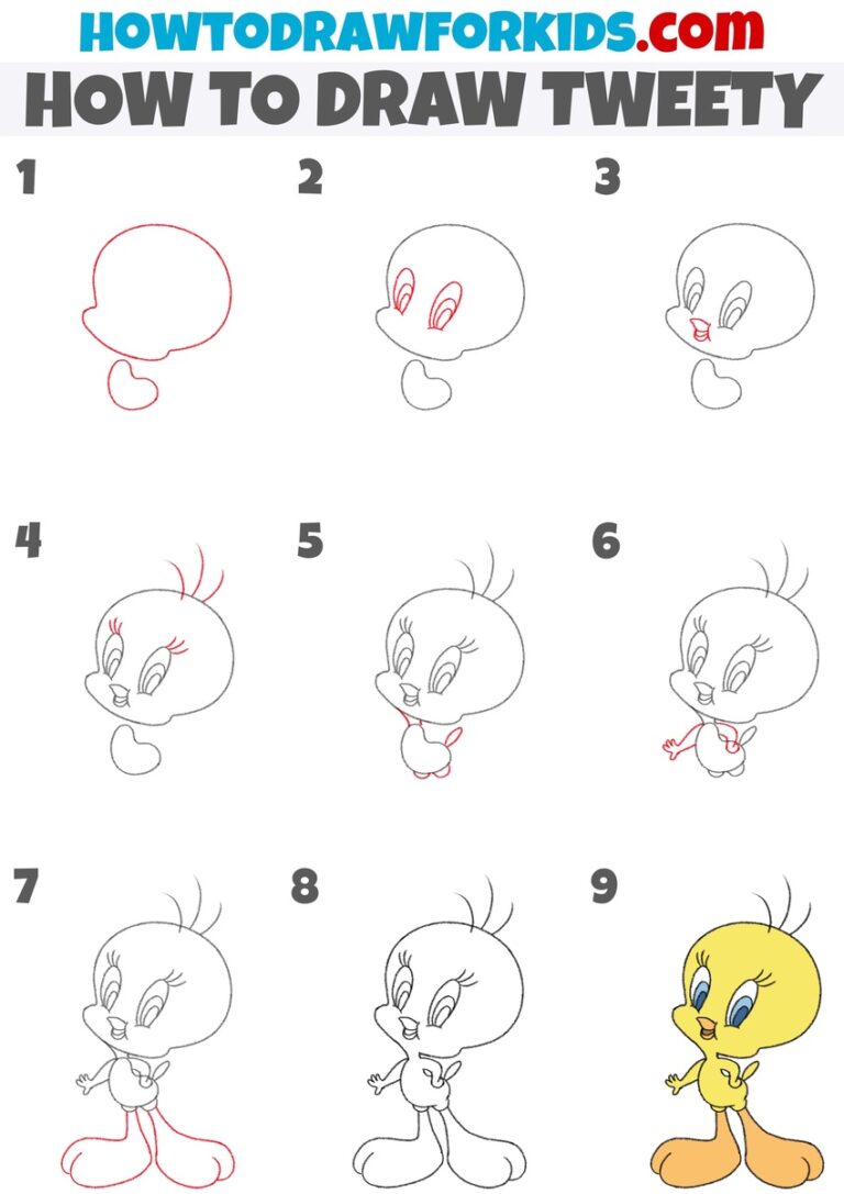 How to Draw Tweety - Easy Drawing Tutorial For Kids