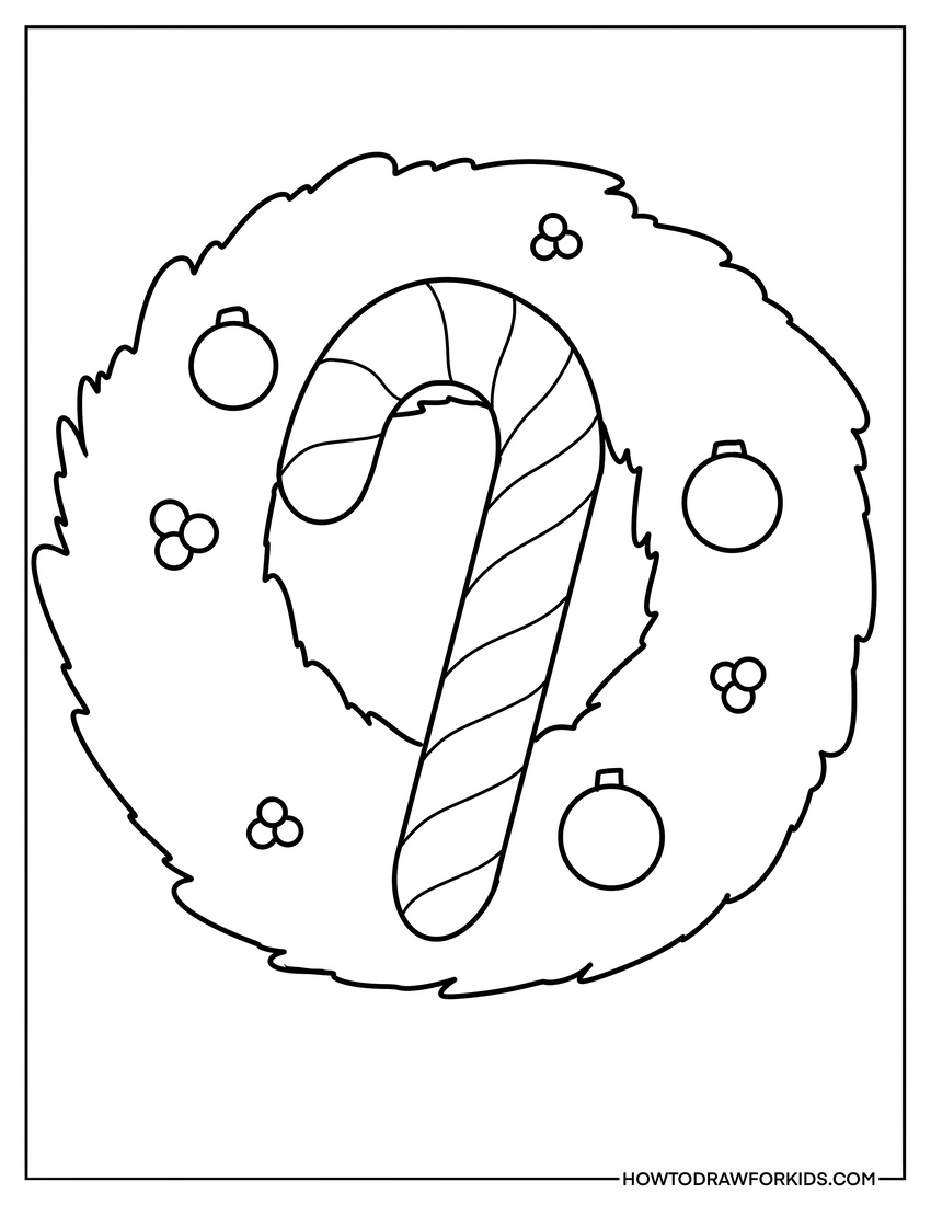 Candy Cane Coloring Pages - Free Printables