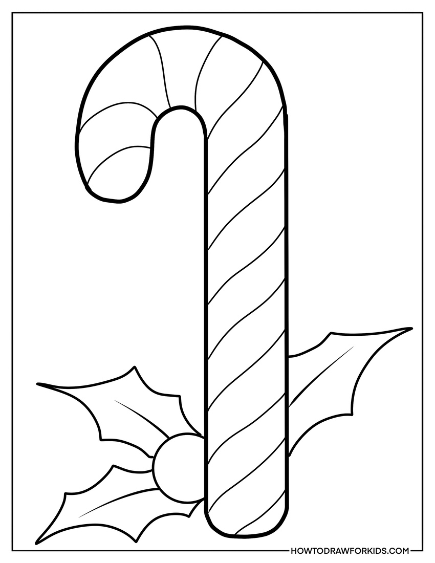 Candy Cane Coloring Pages - Free Printables