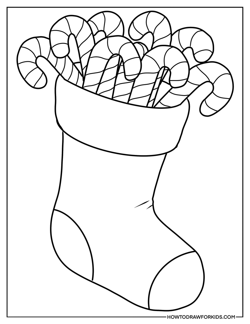 Candy Cane Coloring Pages - Free Printables