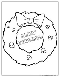 Christmas Wreath Coloring Pages - Easy Drawing Tutorial For Kids