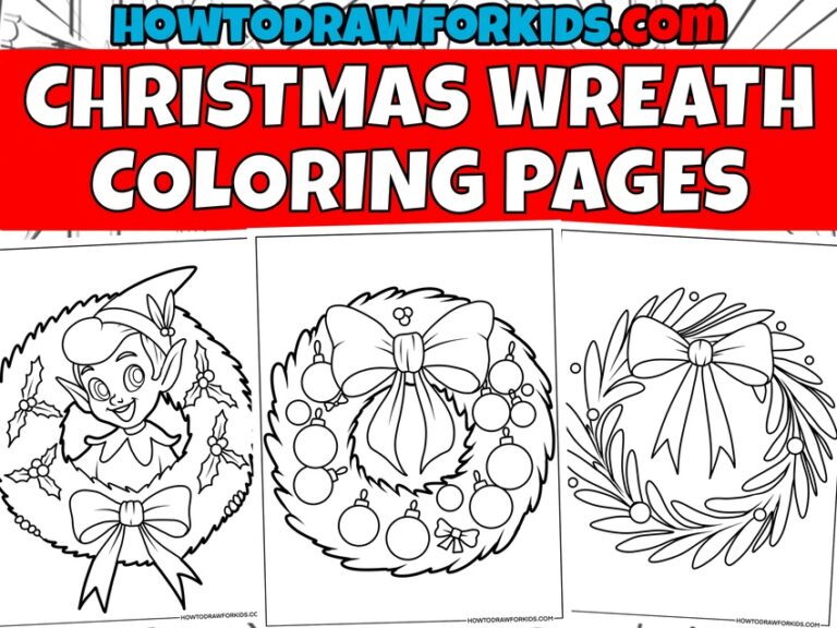 Christmas Wreath Coloring Pages - Easy Drawing Tutorial For Kids