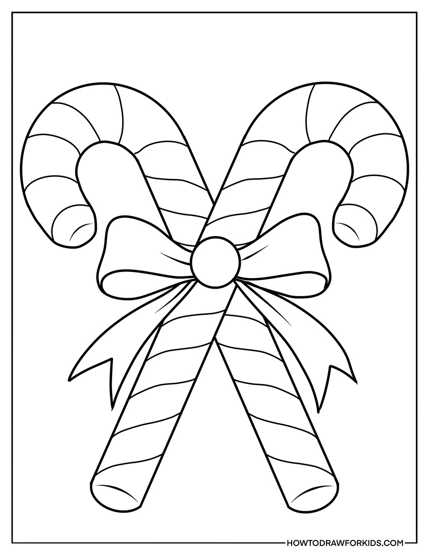 Candy Cane Coloring Pages - Free Printables
