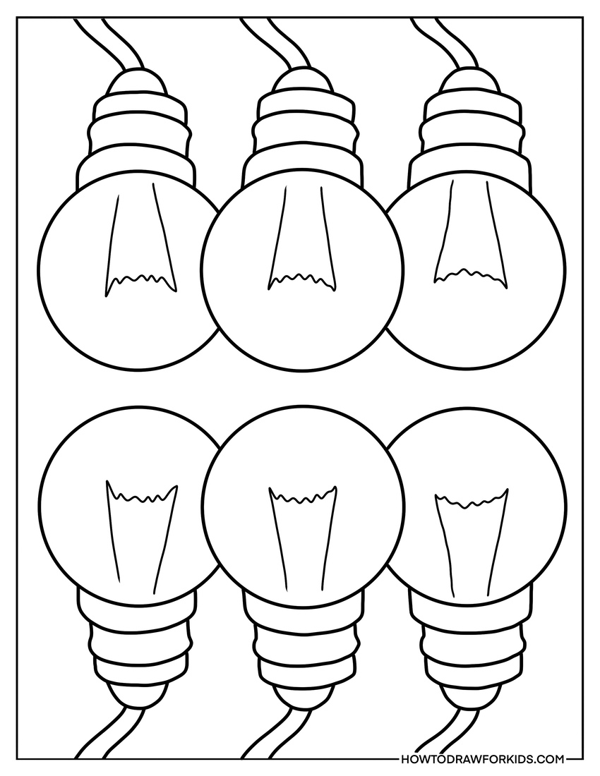 Christmas Lights Coloring Pages - Free Printables