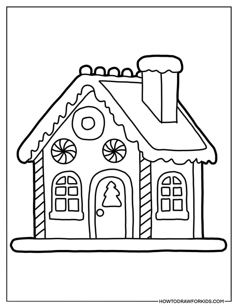 Gingerbread House Coloring Pages - Freee Printables