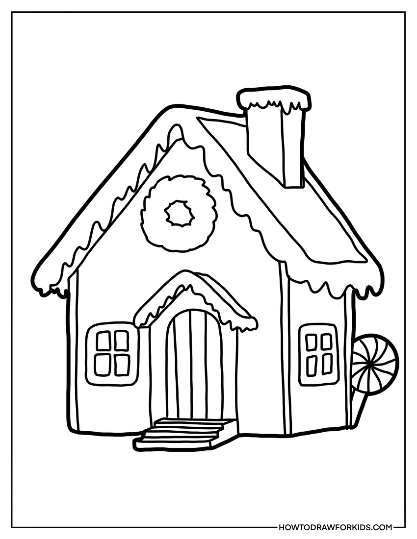 Gingerbread House Coloring Pages - Freee Printables