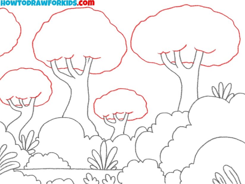 How to Draw a Jungle - Easy Drawing Tutorial For Kids