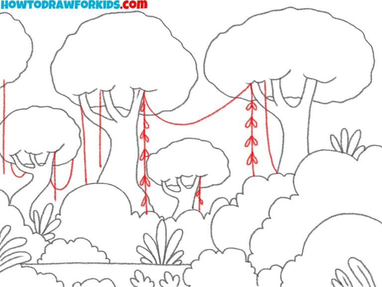 How to Draw a Jungle - Easy Drawing Tutorial For Kids