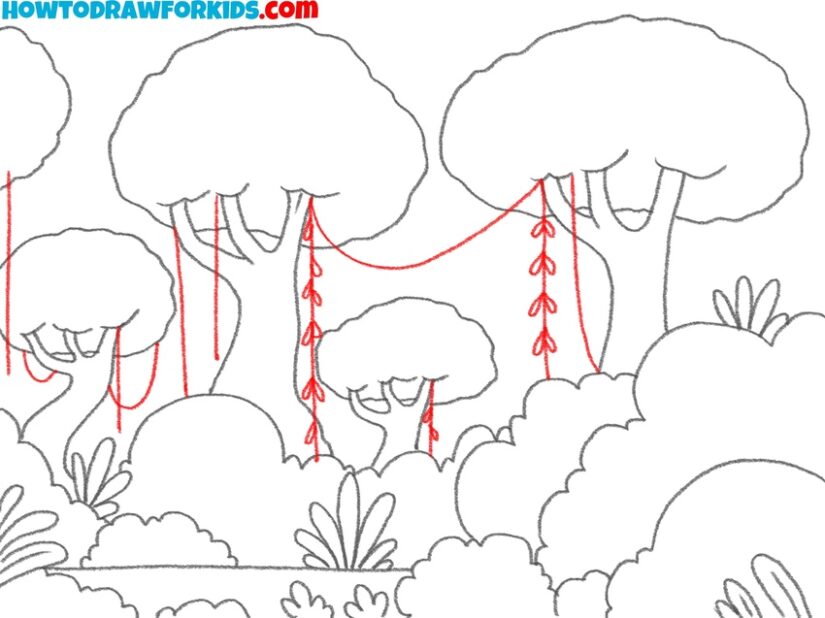 How to Draw a Jungle - Easy Drawing Tutorial For Kids