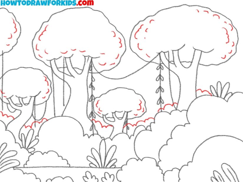 How to Draw a Jungle - Easy Drawing Tutorial For Kids