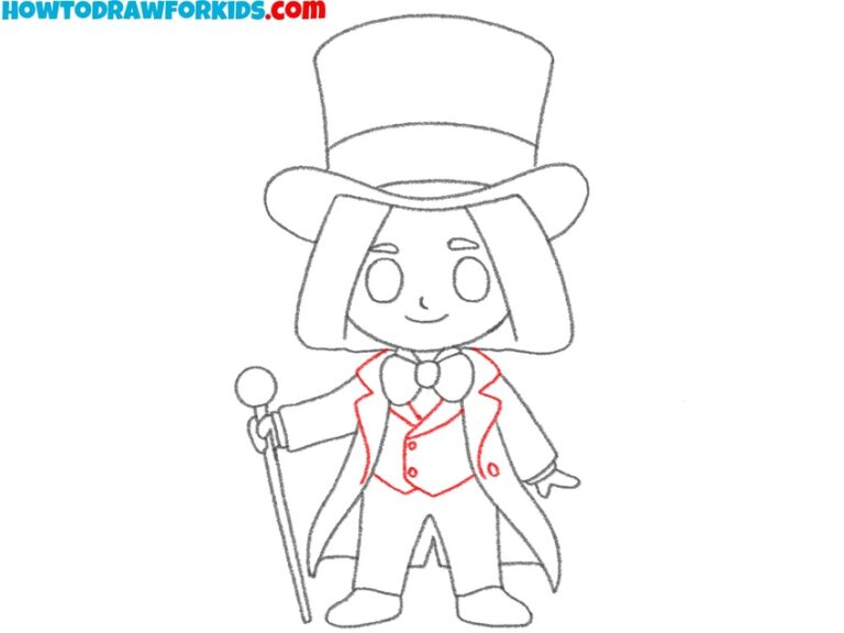 How to Draw Willy Wonka - Easy Drawing Tutorial For Kids