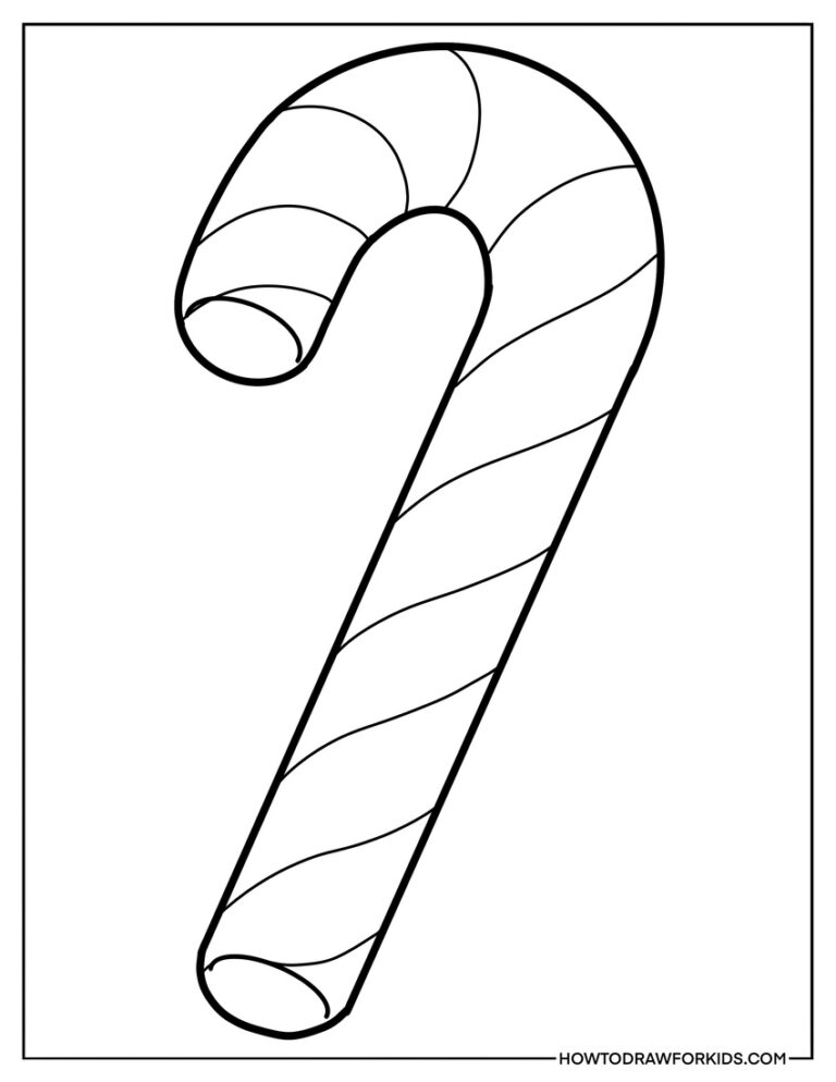 Candy Cane Coloring Pages - Free Printables
