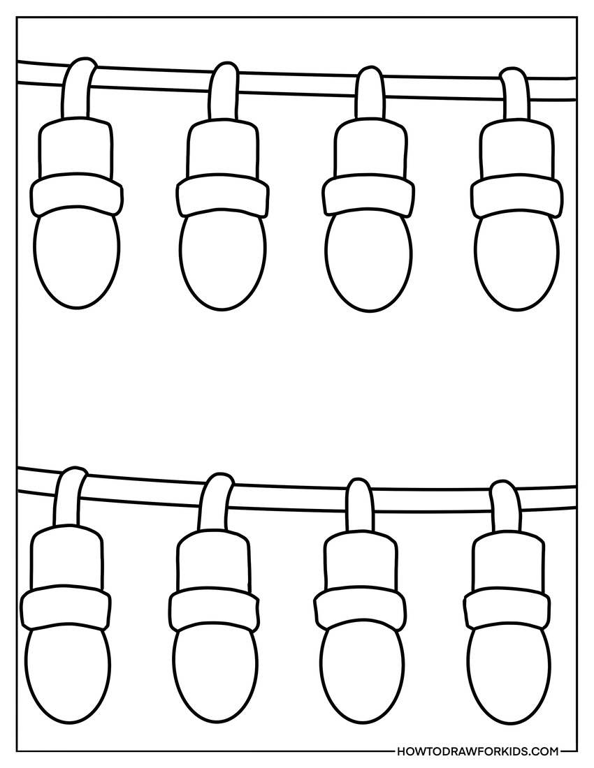 Christmas Lights Coloring Pages - Free Printables