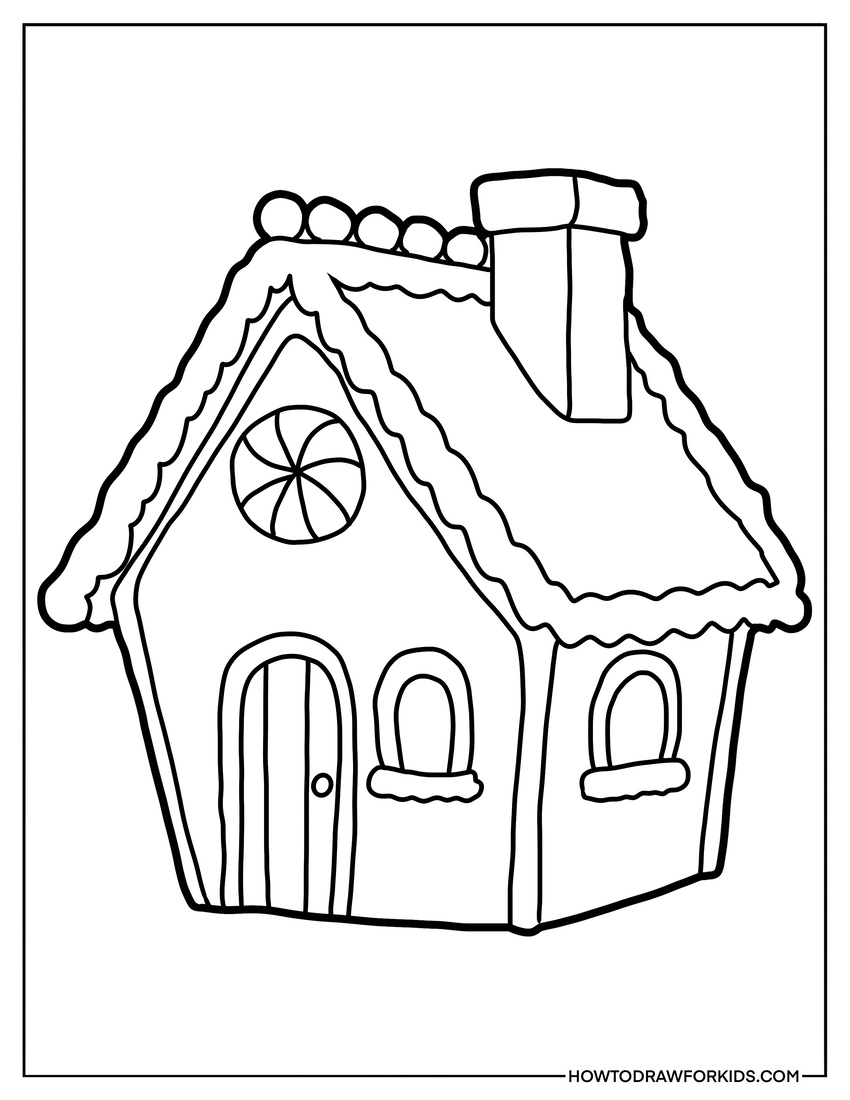 Gingerbread House Coloring Pages - Freee Printables