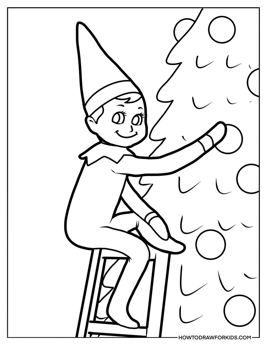 Elf on the Shelf Coloring Pages - Free Printables